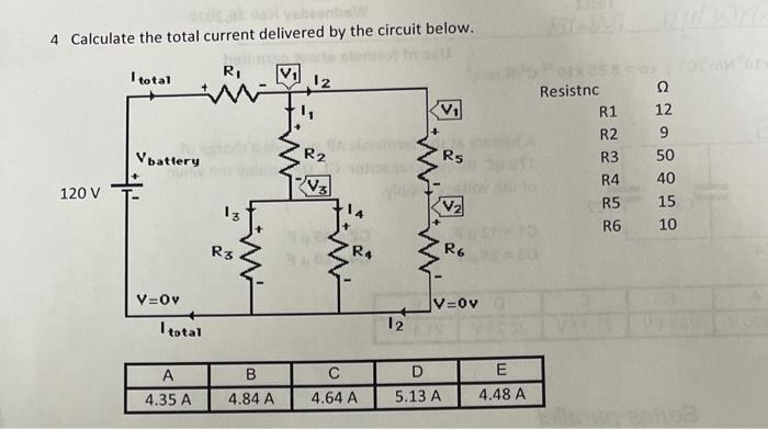 Solved 4 Calculate the total current delivered by the | Chegg.com