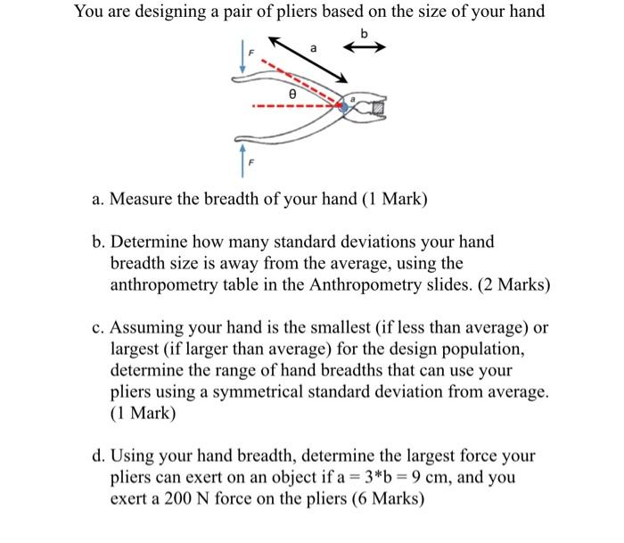 You are designing a pair of pliers based on the size | Chegg.com
