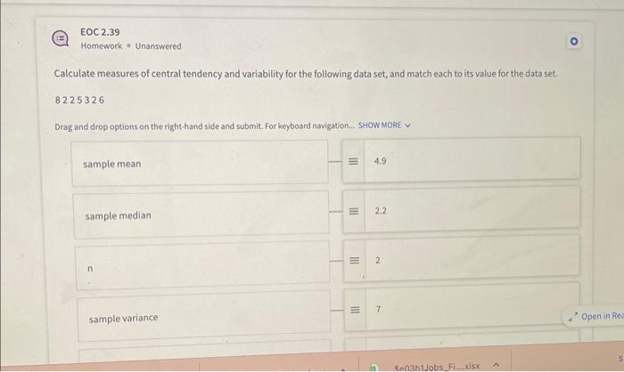 Solved Calculate measures of central tendency and | Chegg.com