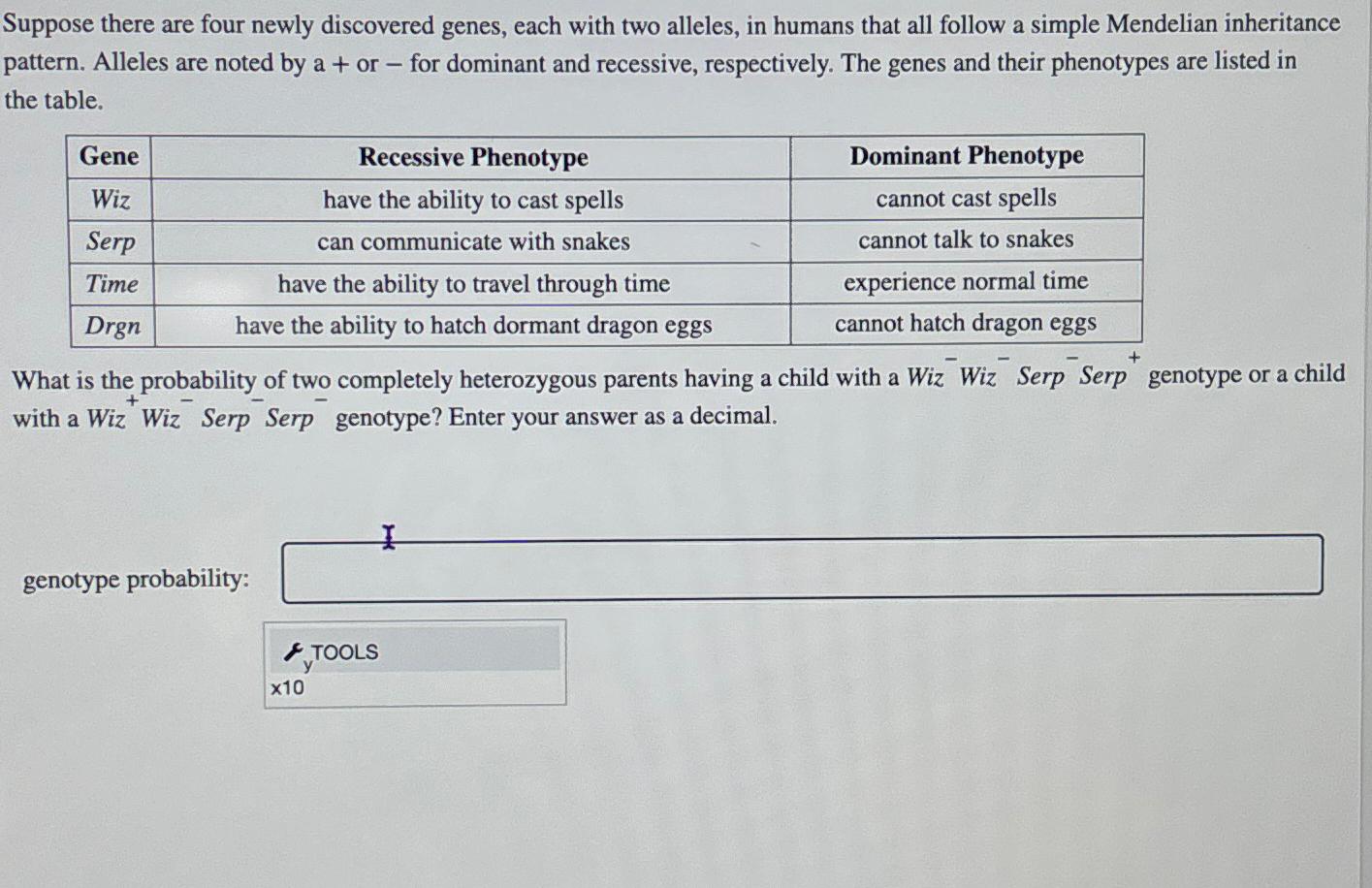 Solved Suppose there are four newly discovered genes, each | Chegg.com