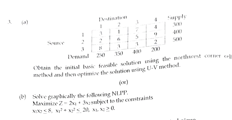 Solved vest corner cell Obtain the initial basic feasible | Chegg.com