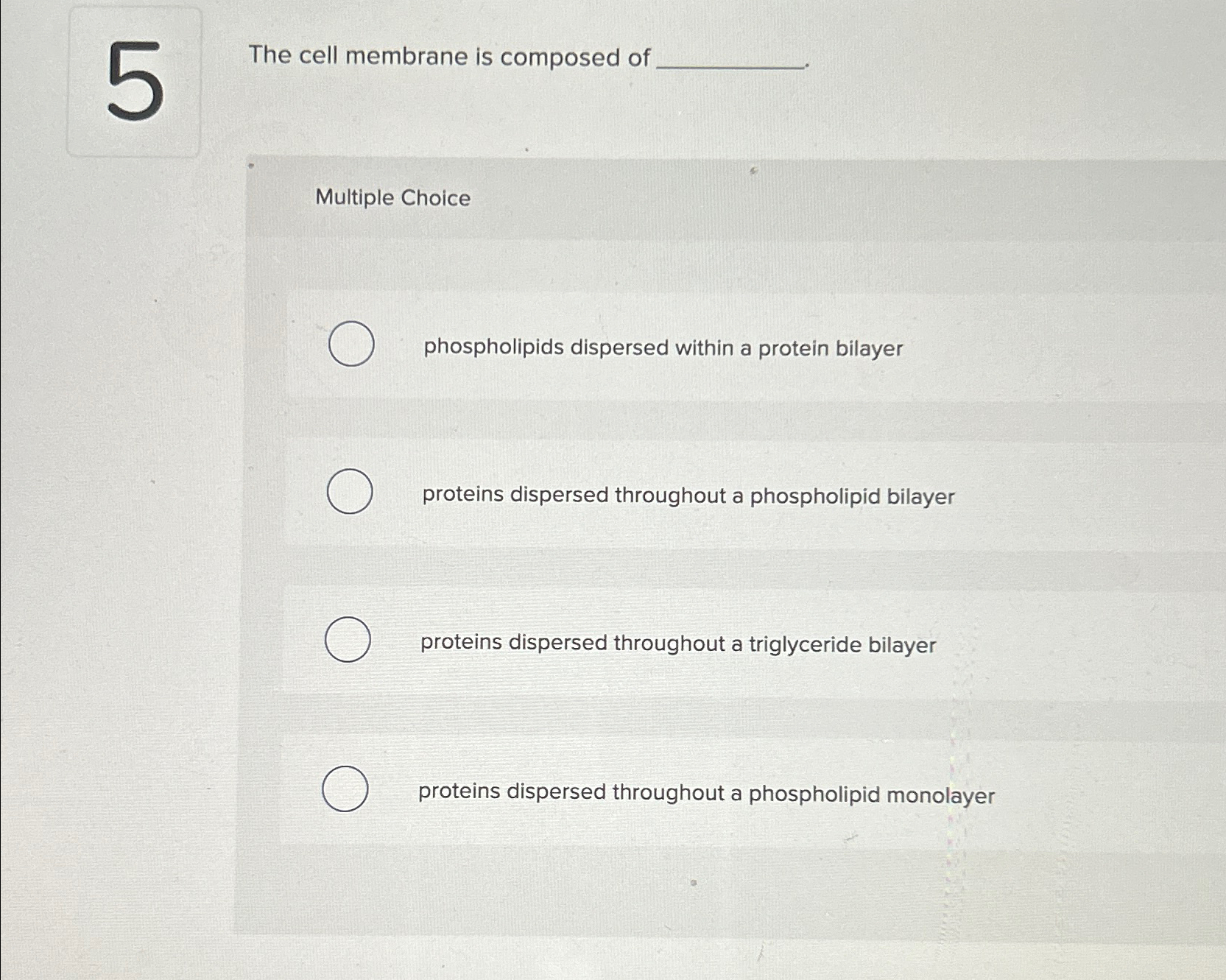 Solved The cell membrane is composed ofMultiple | Chegg.com
