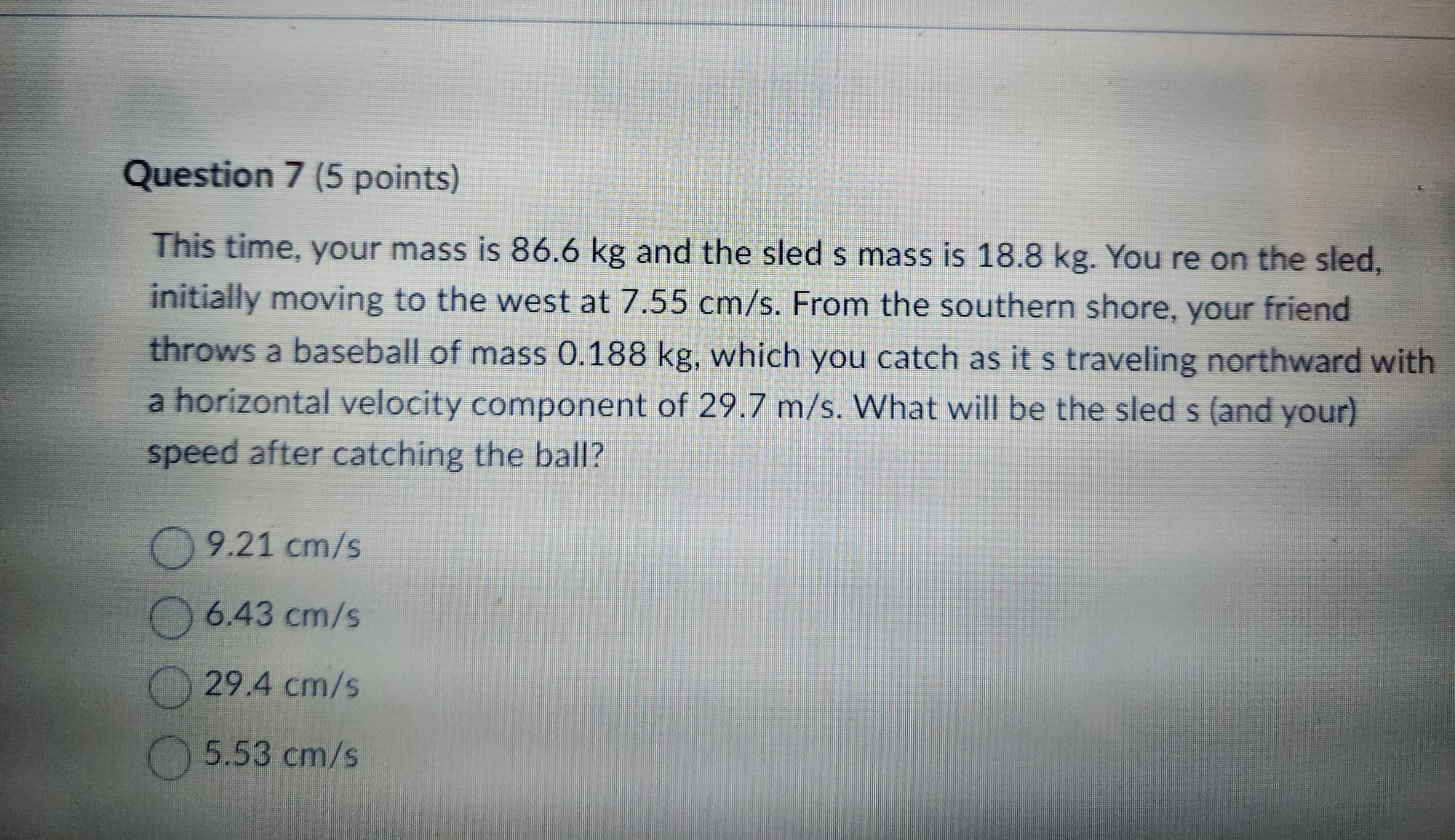 Solved Question 7 (5 ﻿points)This time, your mass is 86.6kg | Chegg.com