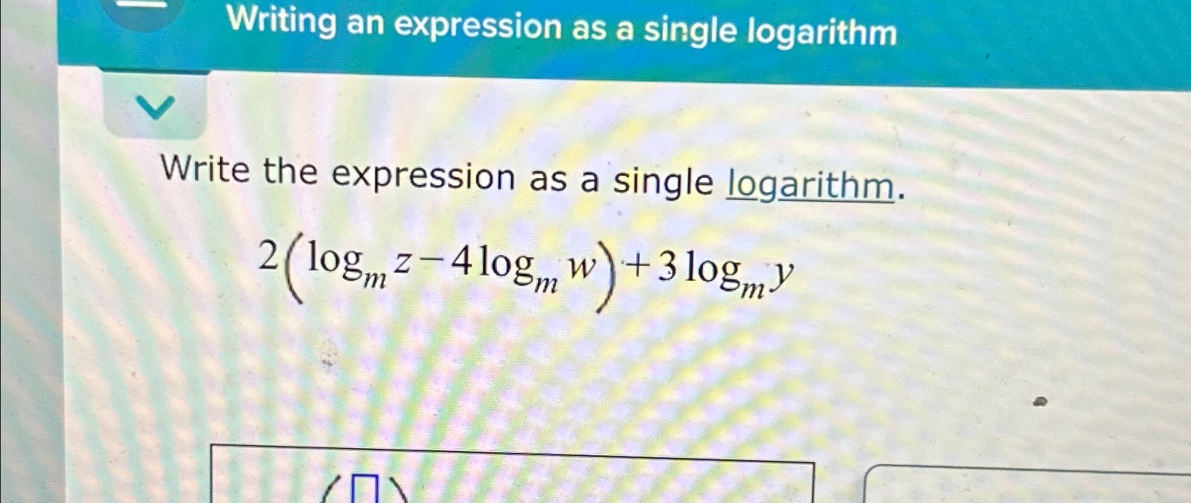Solved Writing an expression as a single logarithmWrite the | Chegg.com