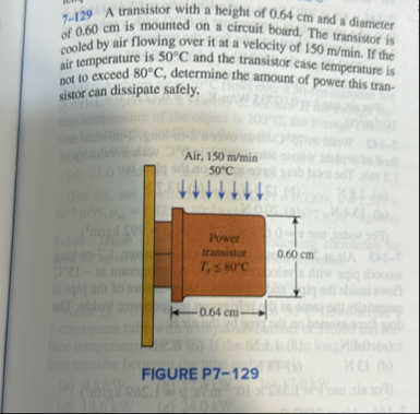 Solved 7-129 ﻿A transistor with a height of 0.64 ﻿cm and a | Chegg.com