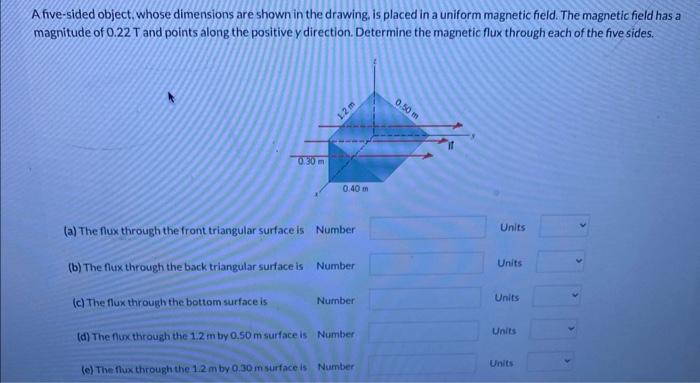 Solved A five-sided object, whose dimensions are shown in | Chegg.com