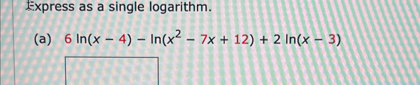 Solved Express as a single | Chegg.com