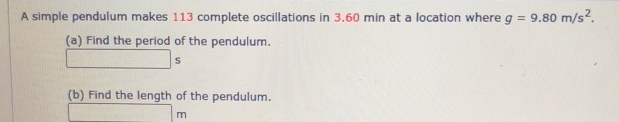 Solved A simple pendulum makes 113 ﻿complete oscillations in | Chegg.com