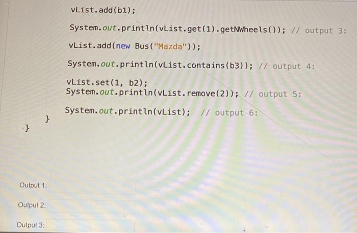Solved public class Vehicle { private int nWheels; public | Chegg.com Solved public class Vehicle { private int nWheels; public | Chegg.com