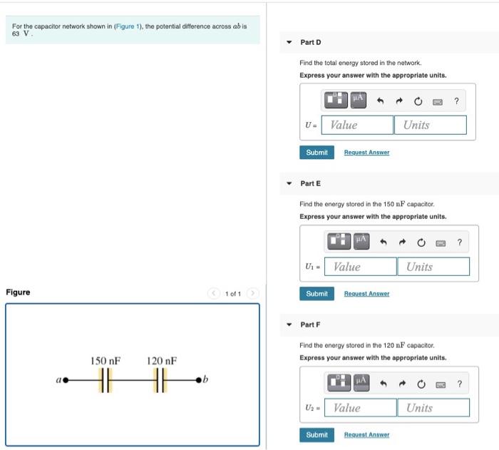 Solved For the capacitor network shown in (Figure 1), the | Chegg.com