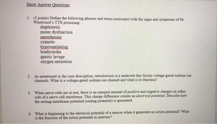Solved Bad Fish: A Case on Nervous Tissue One evening during | Chegg.com
