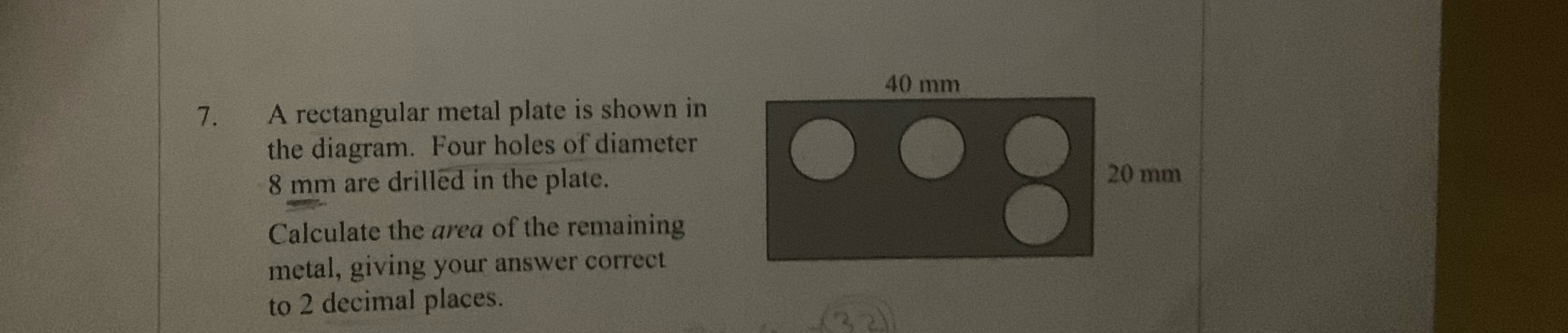 Solved A rectangular metal plate is shown in the diagram. | Chegg.com
