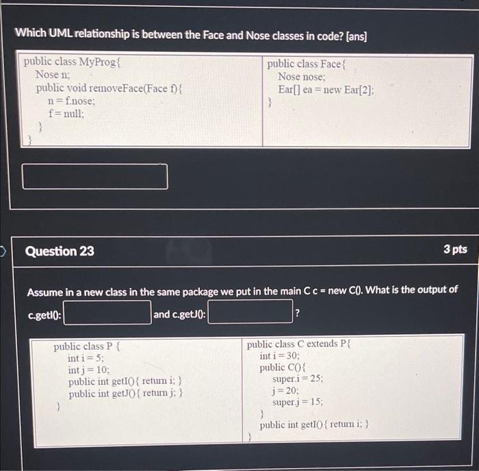 Solved Which UML relationship is between the Face and Nose | Chegg.com