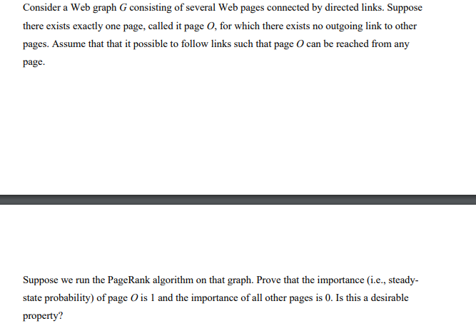 Solved Consider a Web graph G consisting of several Web | Chegg.com