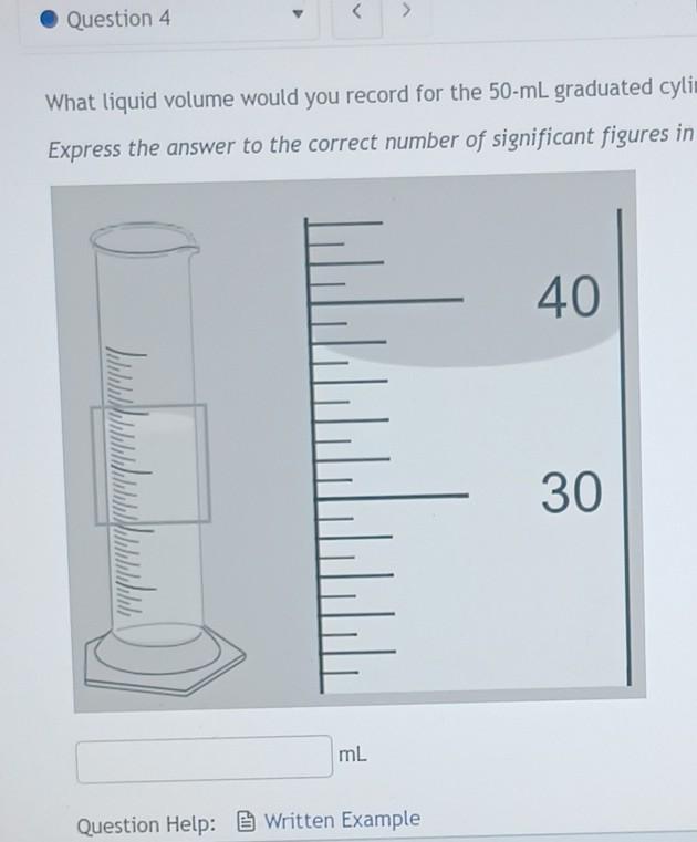 Solved What liquid volume would you record for the 50-mL | Chegg.com