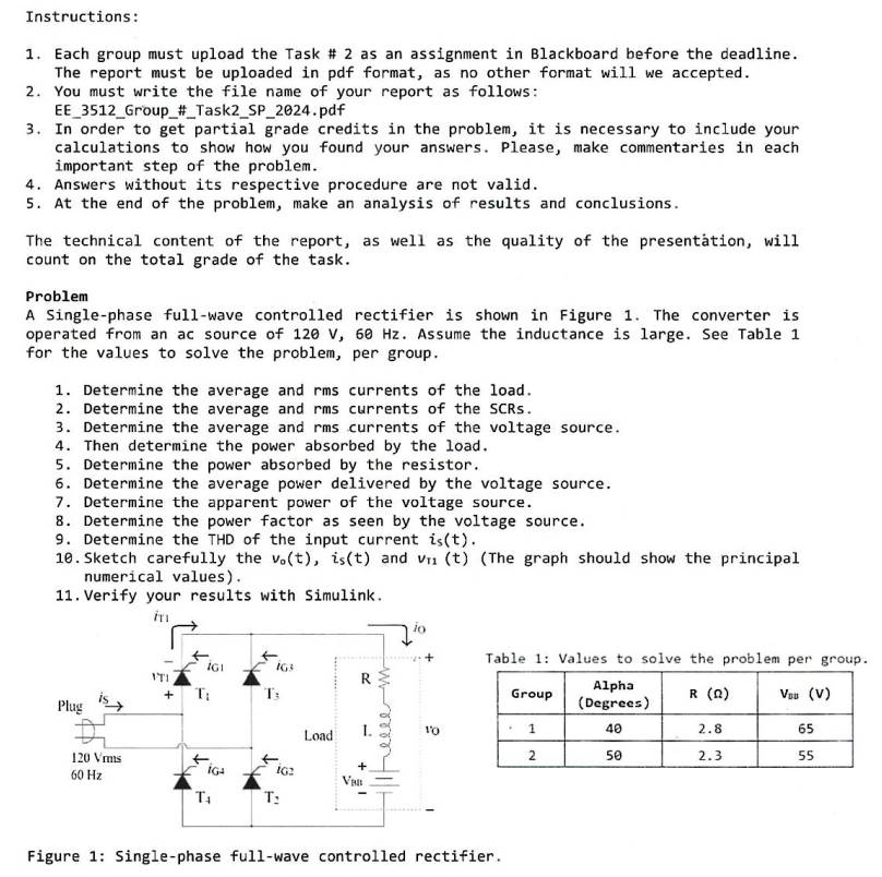 Solved Problem----GROUP 1A Single-phase full-wave | Chegg.com