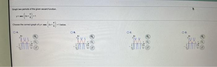 Solved Graph two periods of the given secant function Y2x | Chegg.com