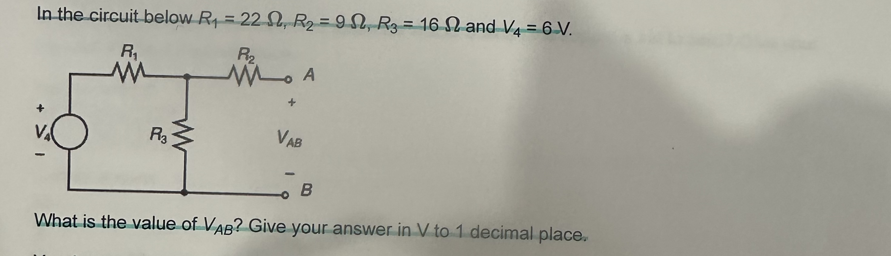 Solved In the circuit below R1=22Ω,R2=9Ω,R3=16Ω ﻿and | Chegg.com