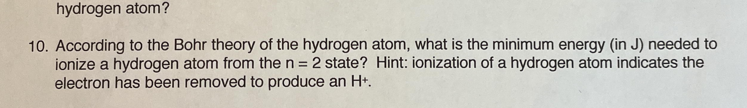 Solved hydrogen atom?According to the Bohr theory of the | Chegg.com