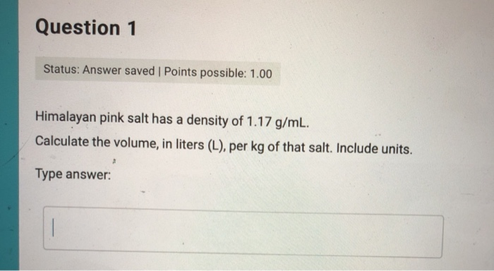 Solved Question 1 Status: Answer saved | Points possible: | Chegg.com Solved Question 1 Status: Answer saved | Points possible: | Chegg.com