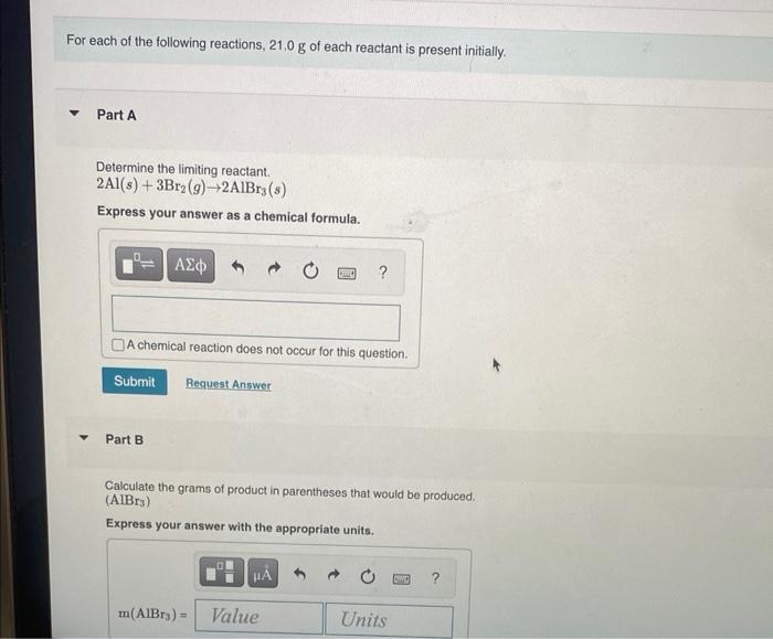 Solved Determine the limiting reactant. | Chegg.com