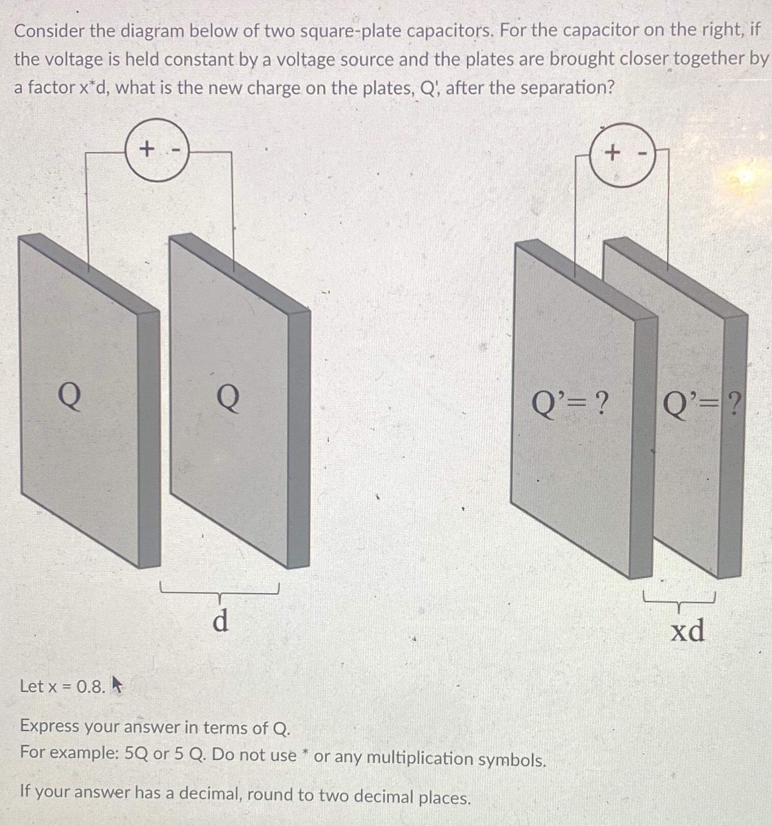 Solved Consider the diagram below of two square-plate | Chegg.com