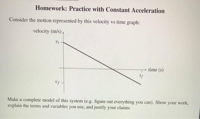 Solved Homework: Practice with Constant Acceleration | Chegg.com