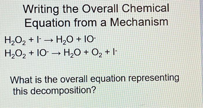 Solved Writing the Overall Chemical Equation from a | Chegg.com