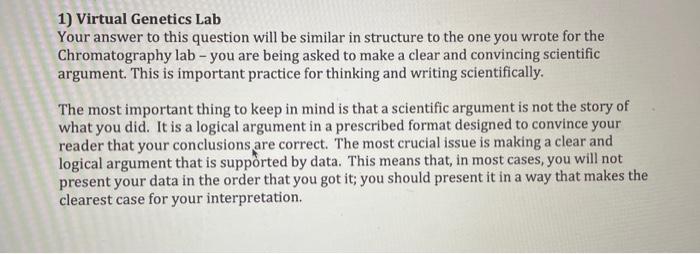 1) Virtual Genetics Lab Your answer to this question | Chegg.com