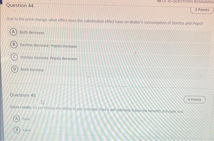 Solved Question 39 2 Points Answer questions 39-44 using the | Chegg.com