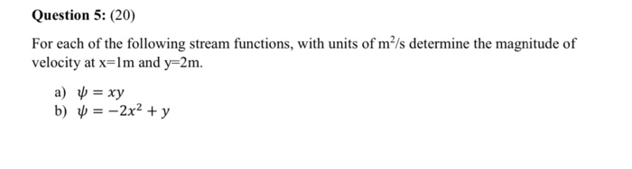 Solved Question 5: (20) For each of the following stream | Chegg.com