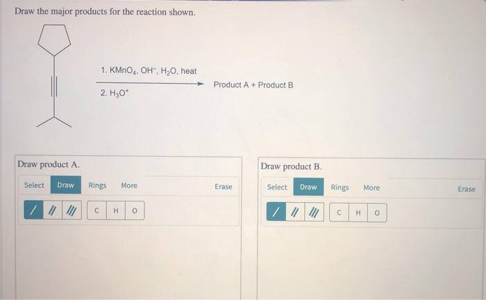Solved Draw the major products for the reaction shown. 1. | Chegg.com