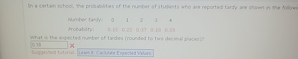 Solved In a certain school, the probabilities of the number | Chegg.com