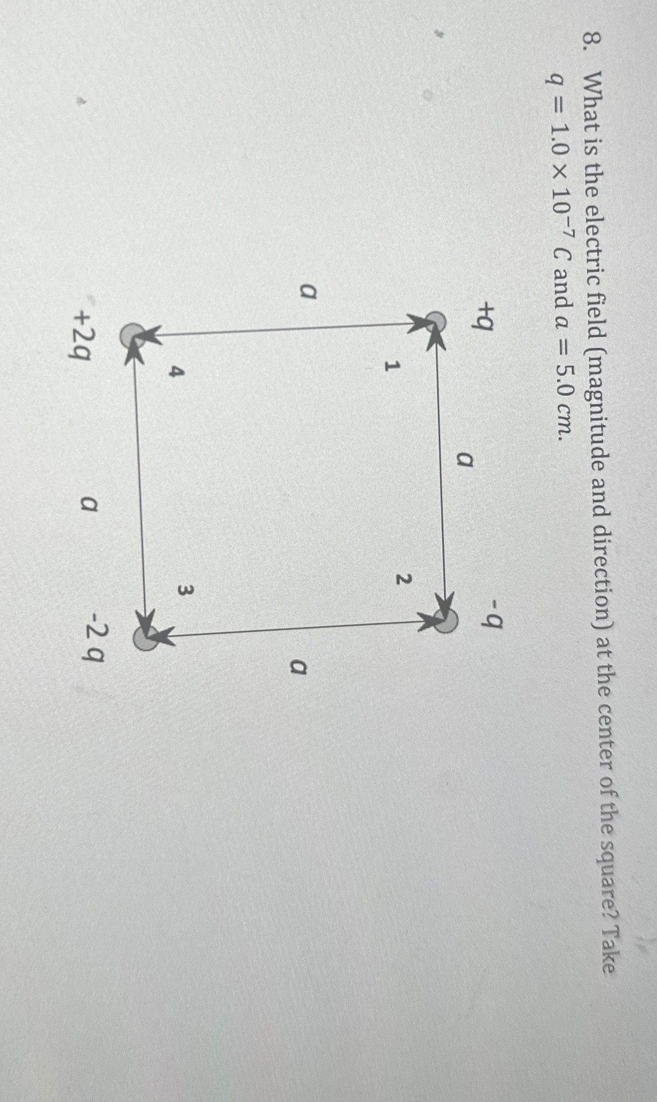 Solved What is the electric field (magnitude and direction) | Chegg.com
