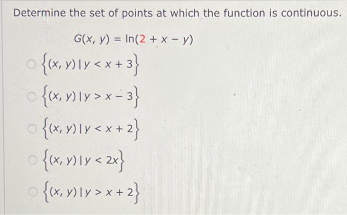 Solved Determine the set of points at which the function is | Chegg.com