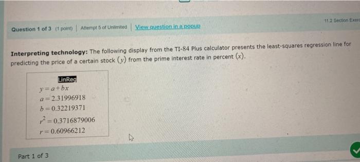 Solved 11 2 Section EDC Question 1 of 3 point) Attempt 5 of | Chegg.com