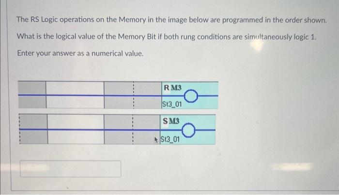 Solved The RS Logic operations on the Memory in the image | Chegg.com