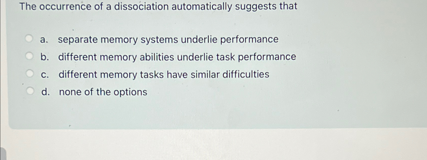 Solved The occurrence of a dissociation automatically | Chegg.com