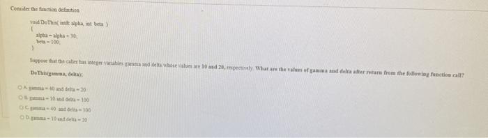 Solved Consider the function definition void Dothisha, it | Chegg.com