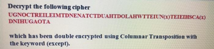 Solved Decrypt the following cipher | Chegg.com