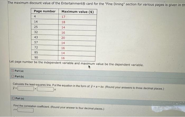 Solved Let page number be the independent variable and | Chegg.com