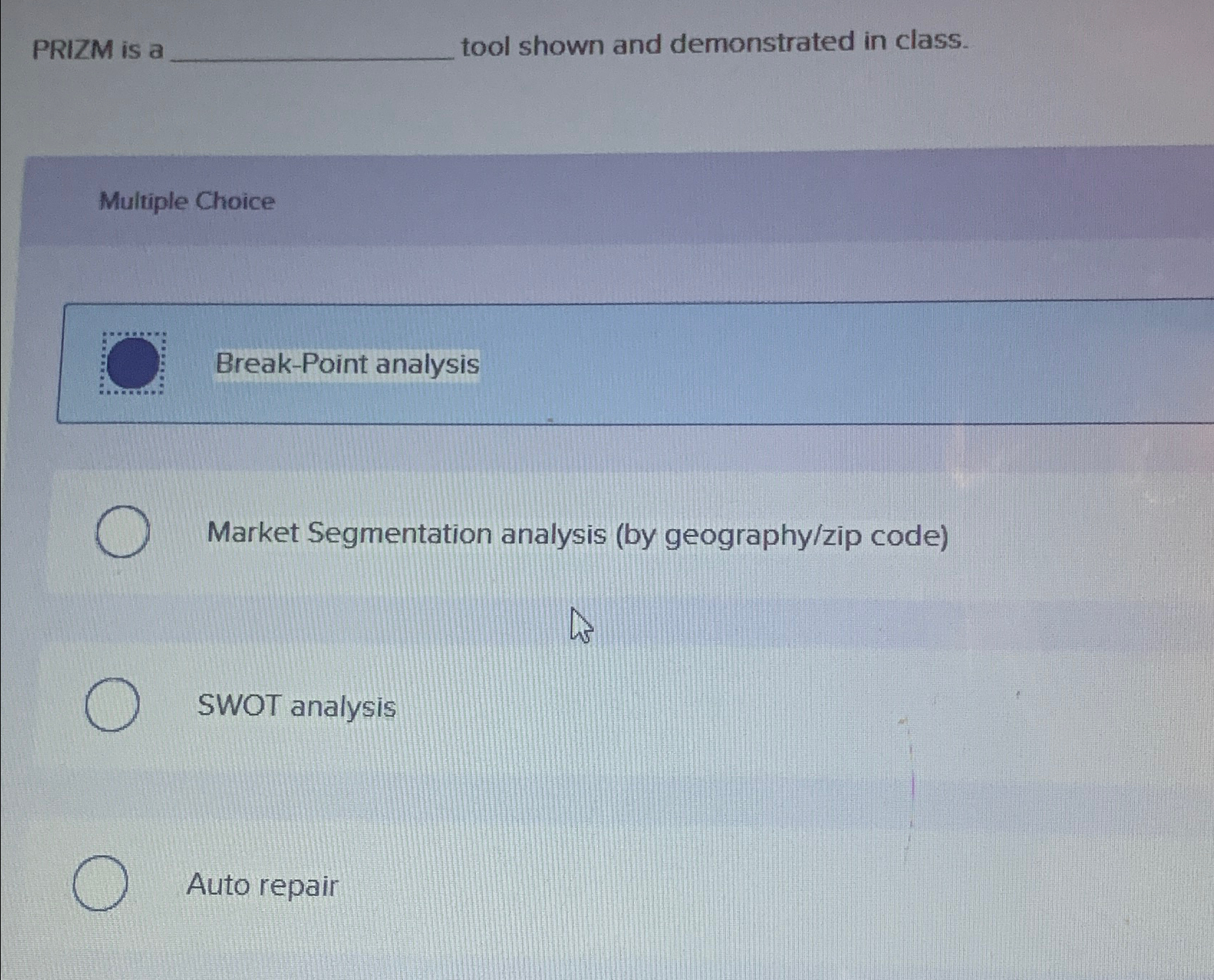 Solved PRIZM is a tool shown and demonstrated in | Chegg.com
