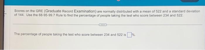 Solved Scores on the GRE (Graduate Record Examination) are | Chegg.com