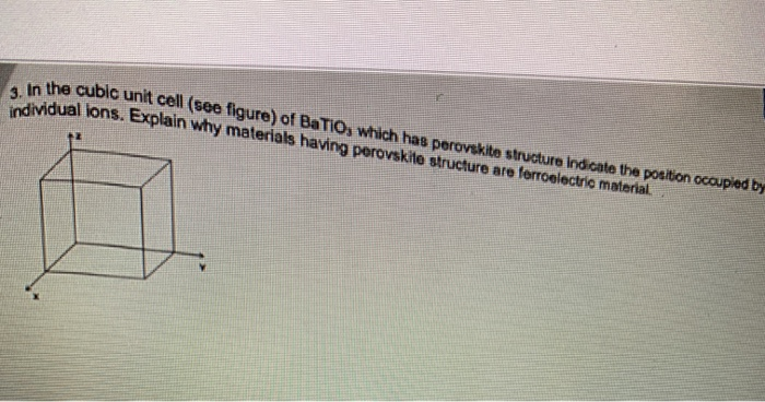 Solved 3. In the cubic un individual ions the cubic unit | Chegg.com
