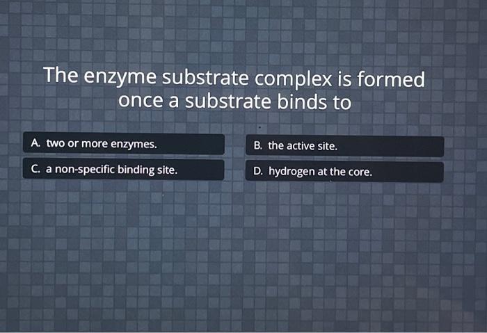 Solved The enzyme substrate complex is formed once a | Chegg.com