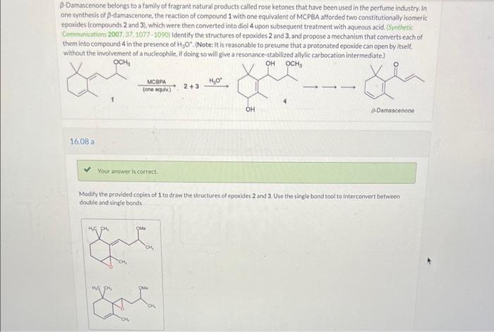 Solved B-Damascenone belongs to a family of fragrant natural | Chegg.com