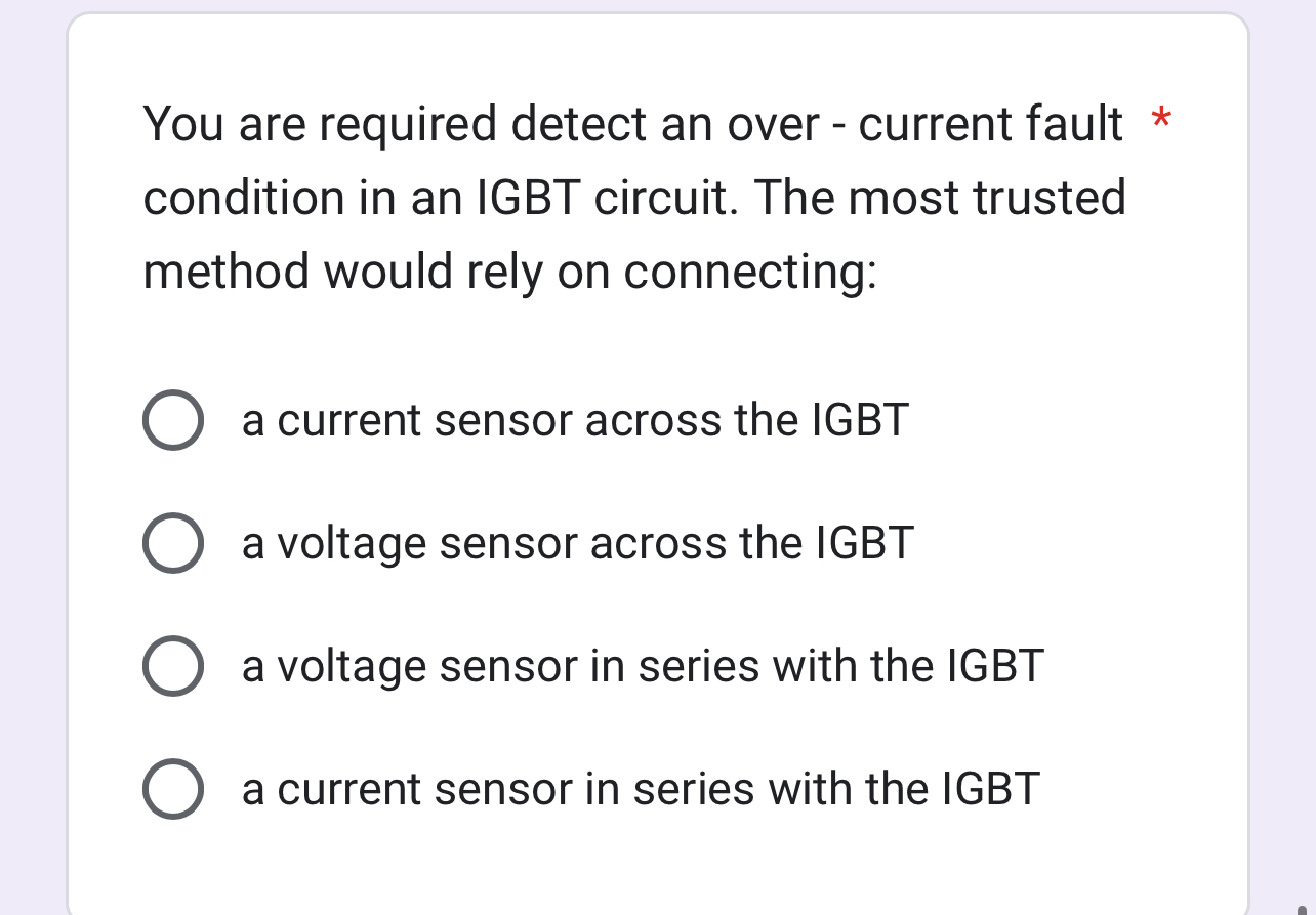 Solved You are required detect an over - ﻿current fault * | Chegg.com