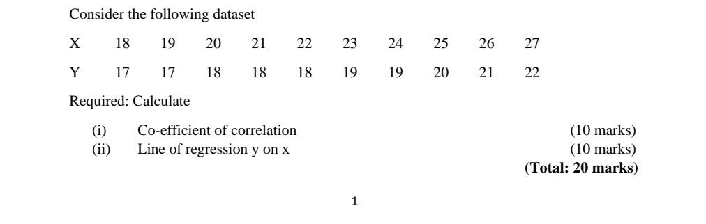 Solved Consider the following dataset XY Required: Calculate | Chegg.com