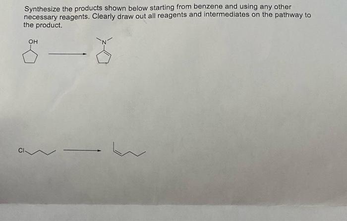 Solved Synthesize the products shown below starting from | Chegg.com