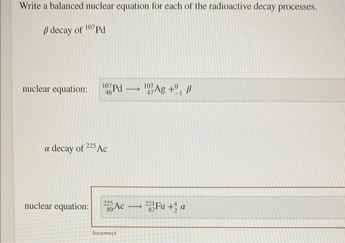 Solved Write a balanced nuclear equation for each of the | Chegg.com